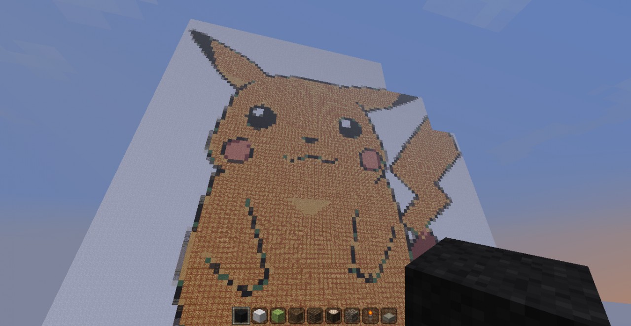 3 pixel art structures Minecraft Map