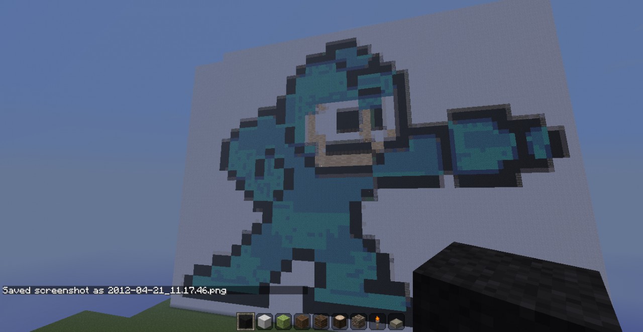 3 pixel art structures Minecraft Map