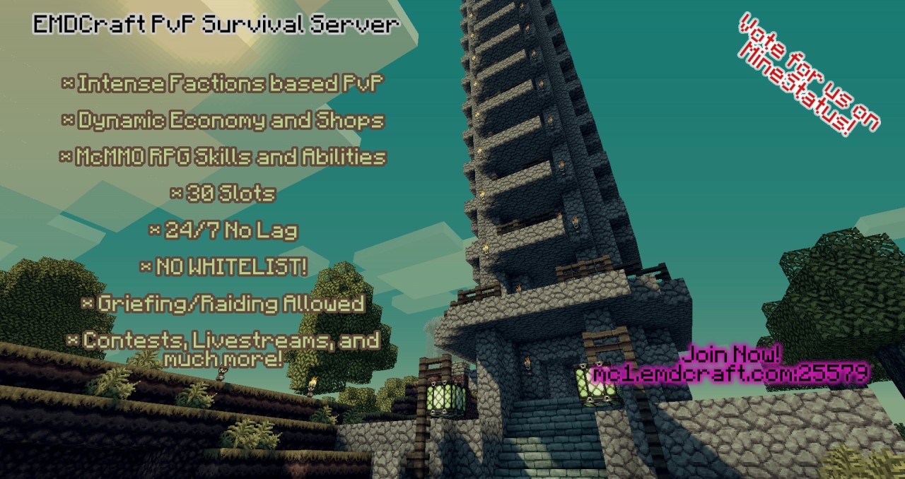 EMDCraft Faction PvP Survival Minecraft Server