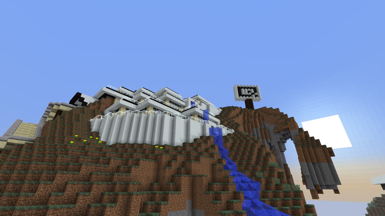 Design Of The Modern House On The Hill Minecraft Map