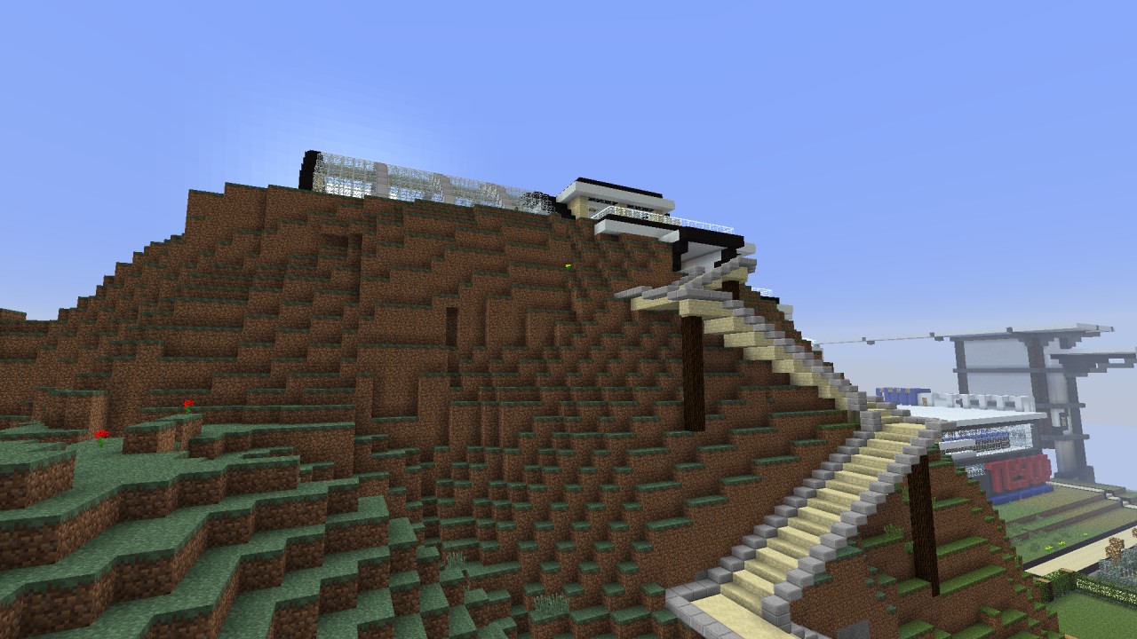 Design Of The Modern House On The Hill Minecraft Map