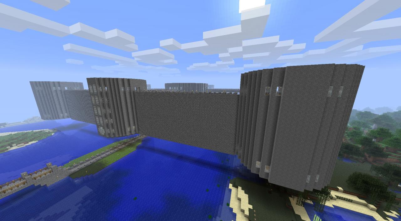 Functional floating fortress Minecraft Map