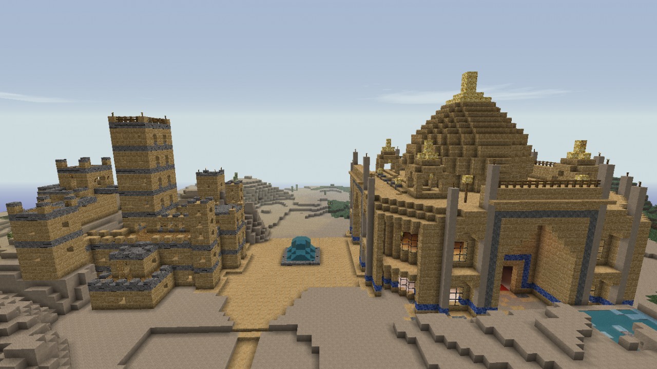 Medieval City with Castle, Mansion, and Monestary Minecraft Map