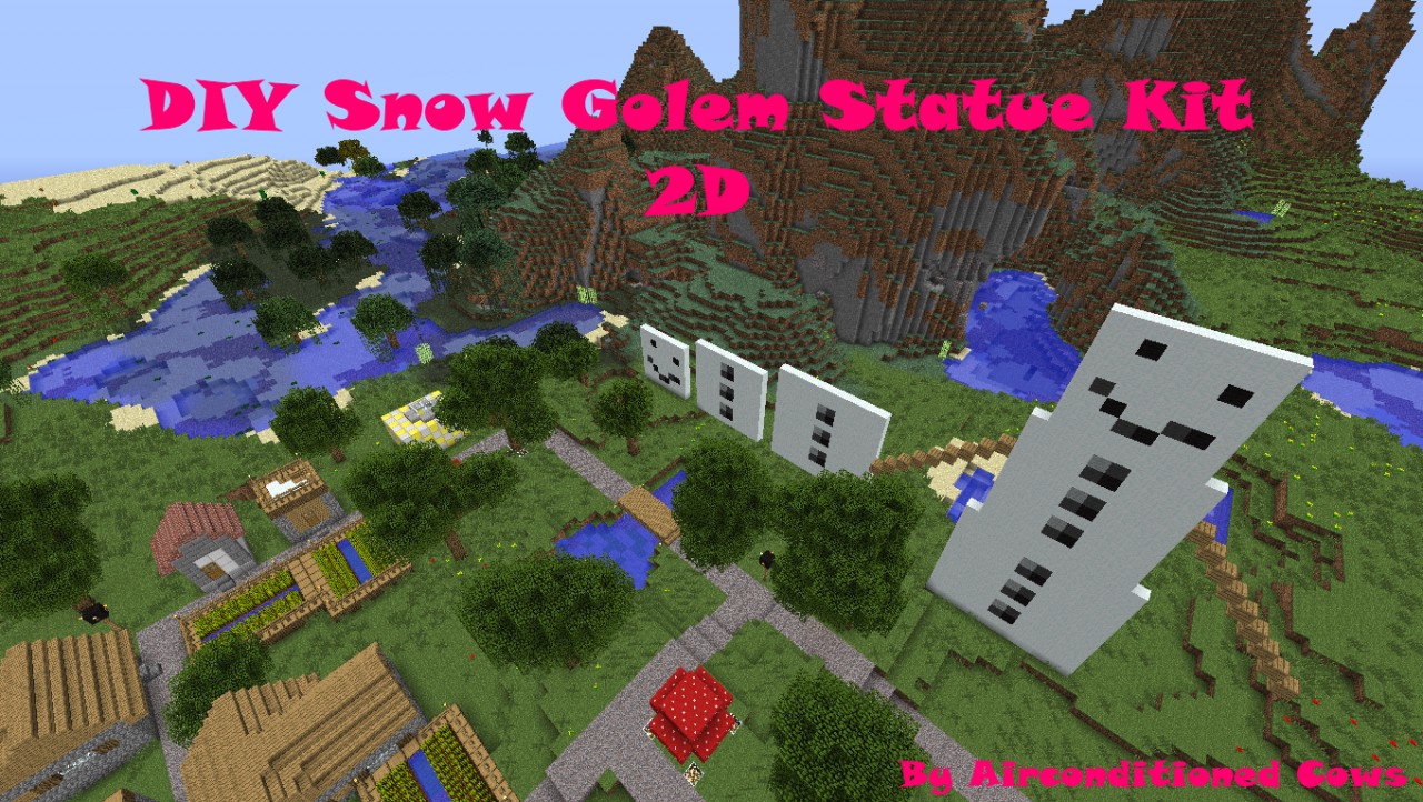 2D DIY Snow Golem Statue Kit Minecraft Map
