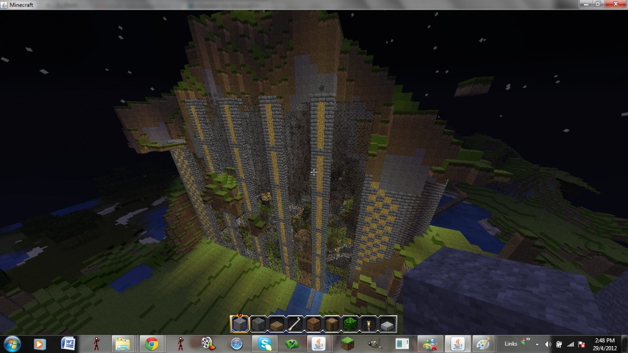 Castle mountain and giant tree house Minecraft Map