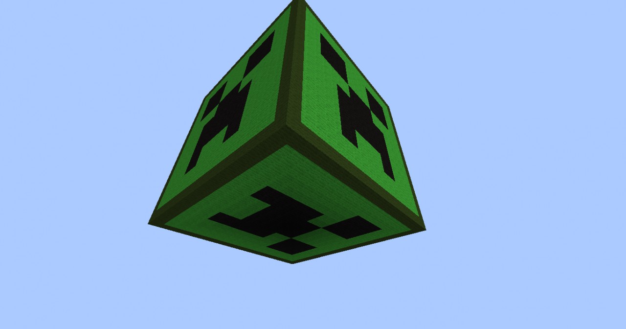 Giant Cube Creeper Face Minecraft Map