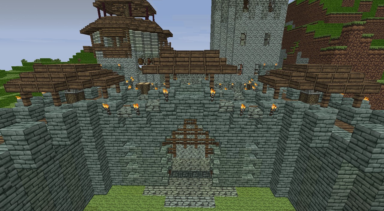 fort with town Minecraft Map