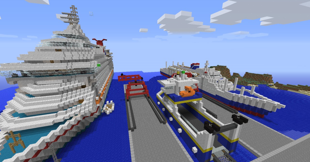 My harbor all of my passenger ships! Minecraft Map