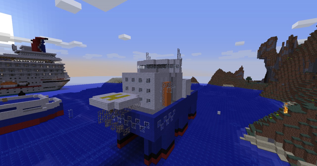 Concept oil drilling ship Minecraft Map