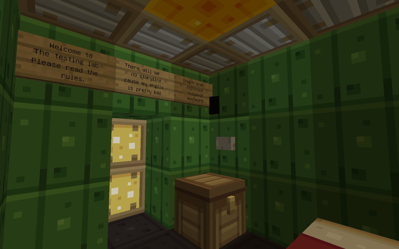 The testing lab Minecraft Map