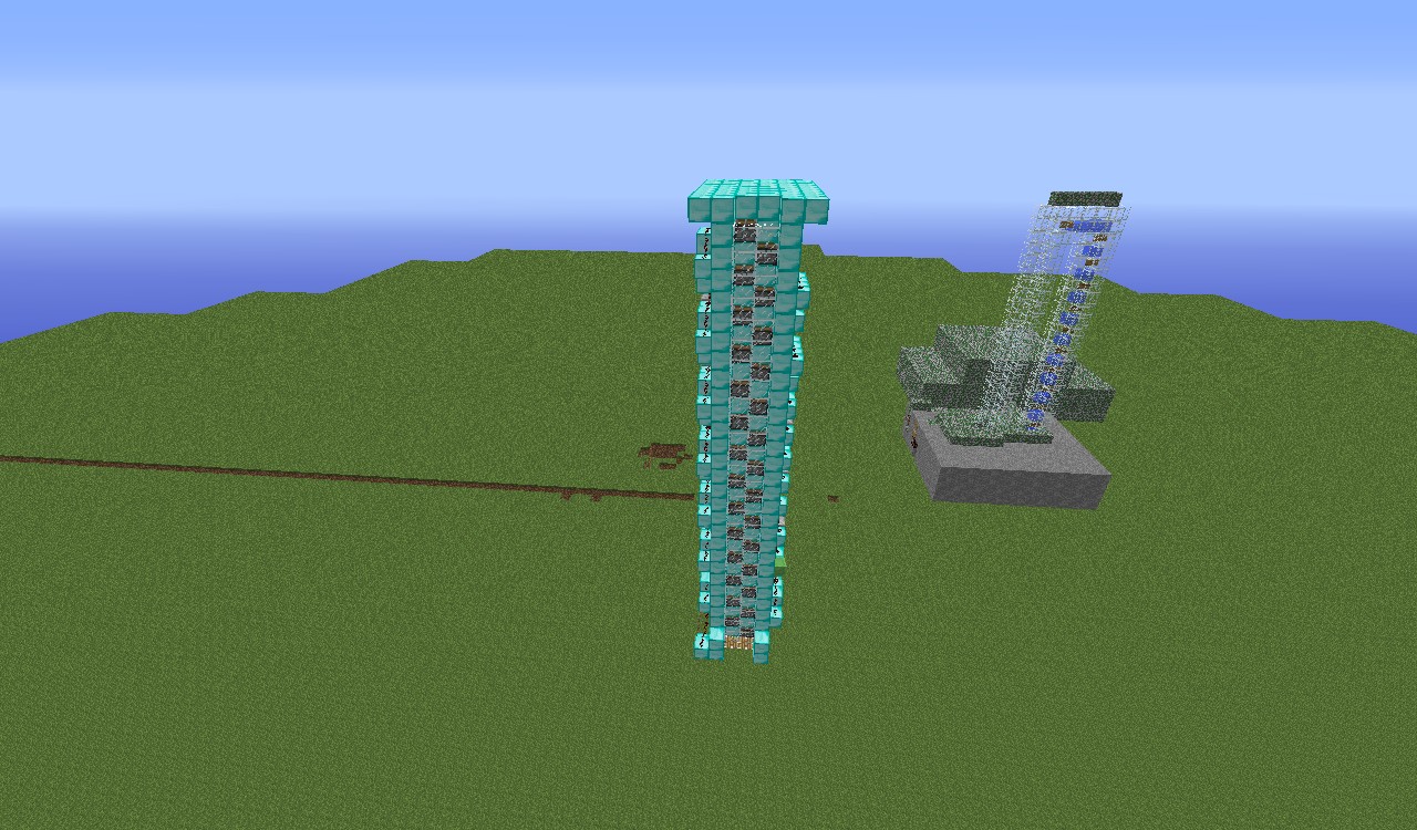 elevator and mob grinder Minecraft Map