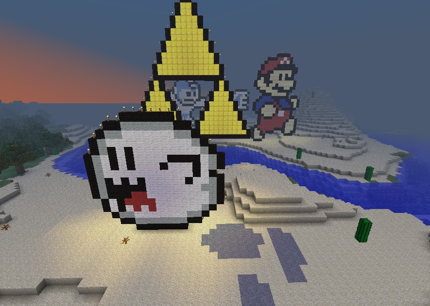 video game pixel art Minecraft Map