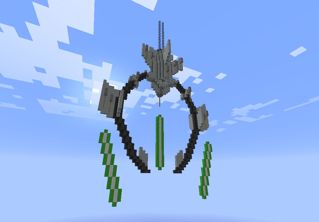 Dark Orbit spaceship Goliath K2 + Phoenix + Portal scale 1:1 Minecraft Map