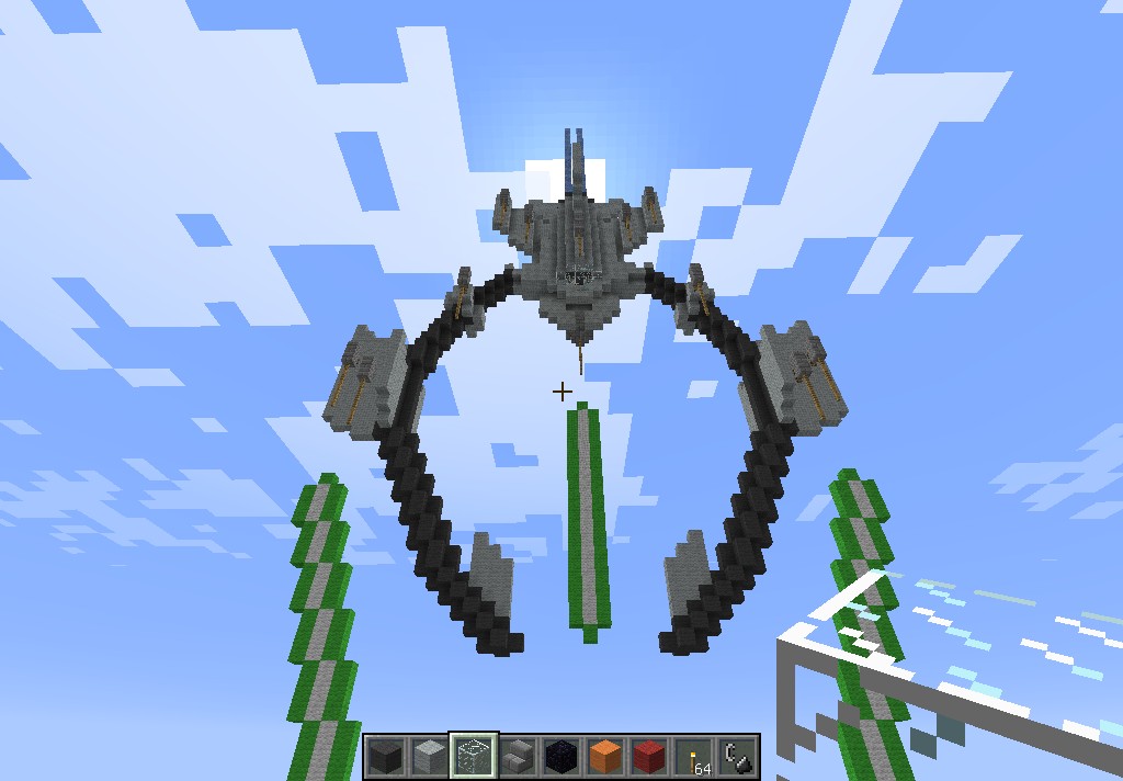 Dark Orbit spaceship Goliath K2 + Phoenix + Portal scale 1:1 Minecraft Map