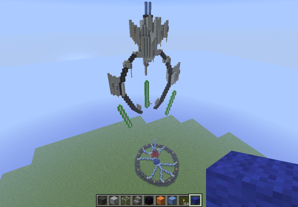 Dark Orbit spaceship Goliath K2 + Phoenix + Portal scale 1:1 Minecraft Map