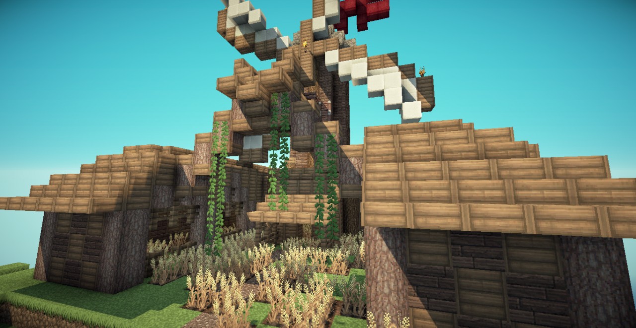 Medieval Mill and House +TUTORIAL Minecraft Map