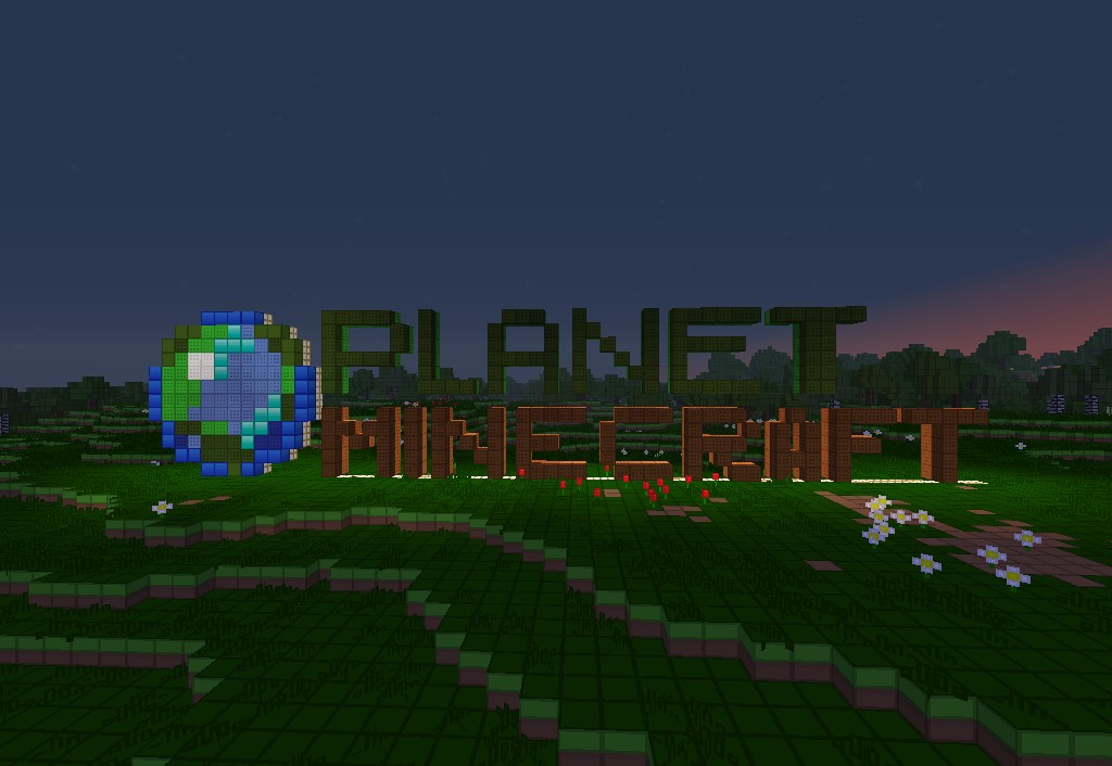 Planet MInecraft Sign, Skeleton Farm, and a cool house! Minecraft Map