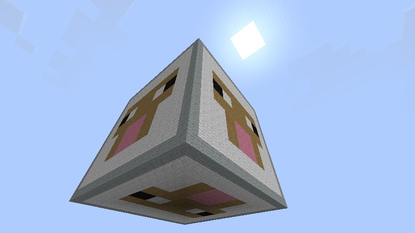 Giant Cube Sheep Face Minecraft Map