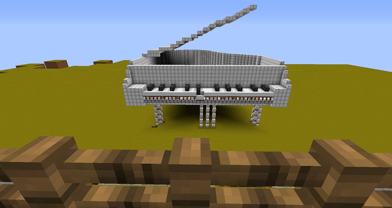 Grand piano: annimated, redstone working, sound Minecraft Map