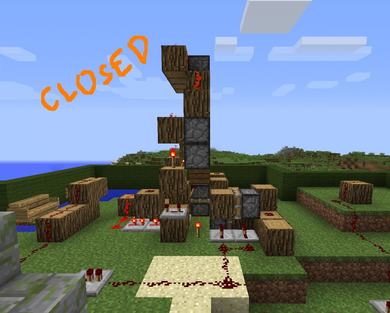 Piston Gate 3x3 Minecraft Map