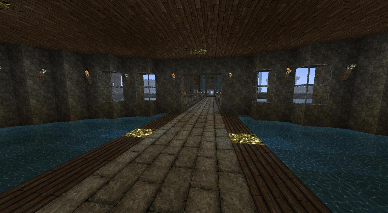 Functional floating fortress Minecraft Map