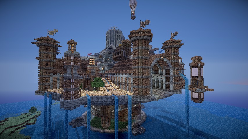 Cynek-Station, The Flying Fortress [With Schematic] Minecraft Map