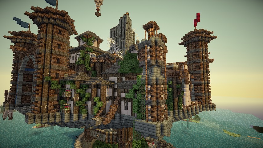 Cynek-Station, The Flying Fortress [With Schematic] Minecraft Map