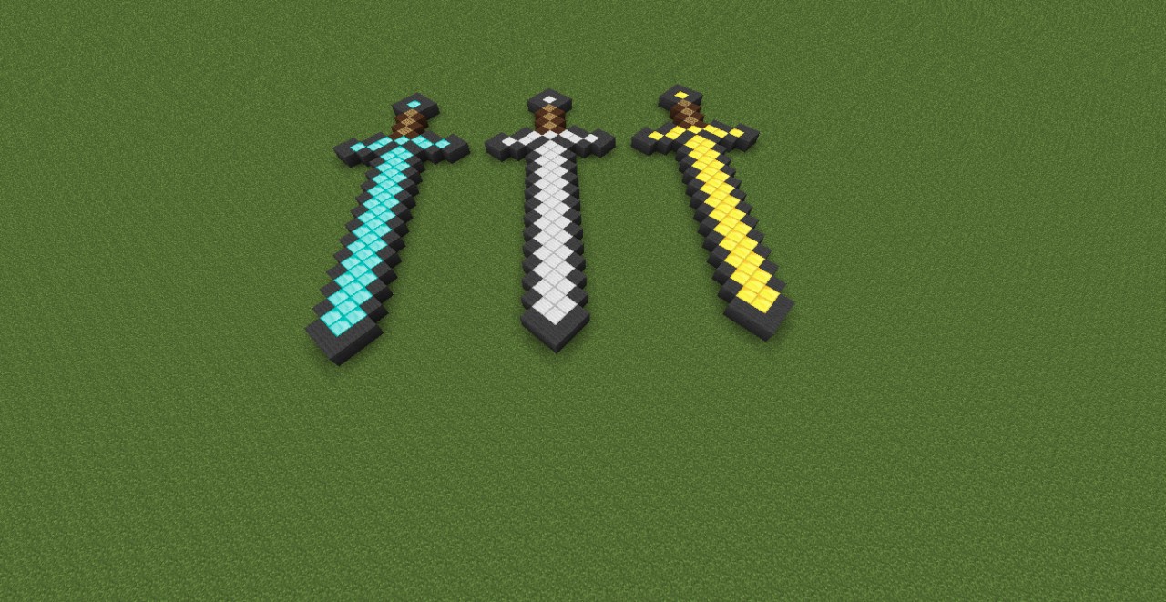 3 Swords Pixel Art Minecraft Map