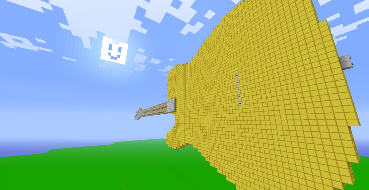 3D Pixel Art Fender Telecaster Guitar Minecraft Map