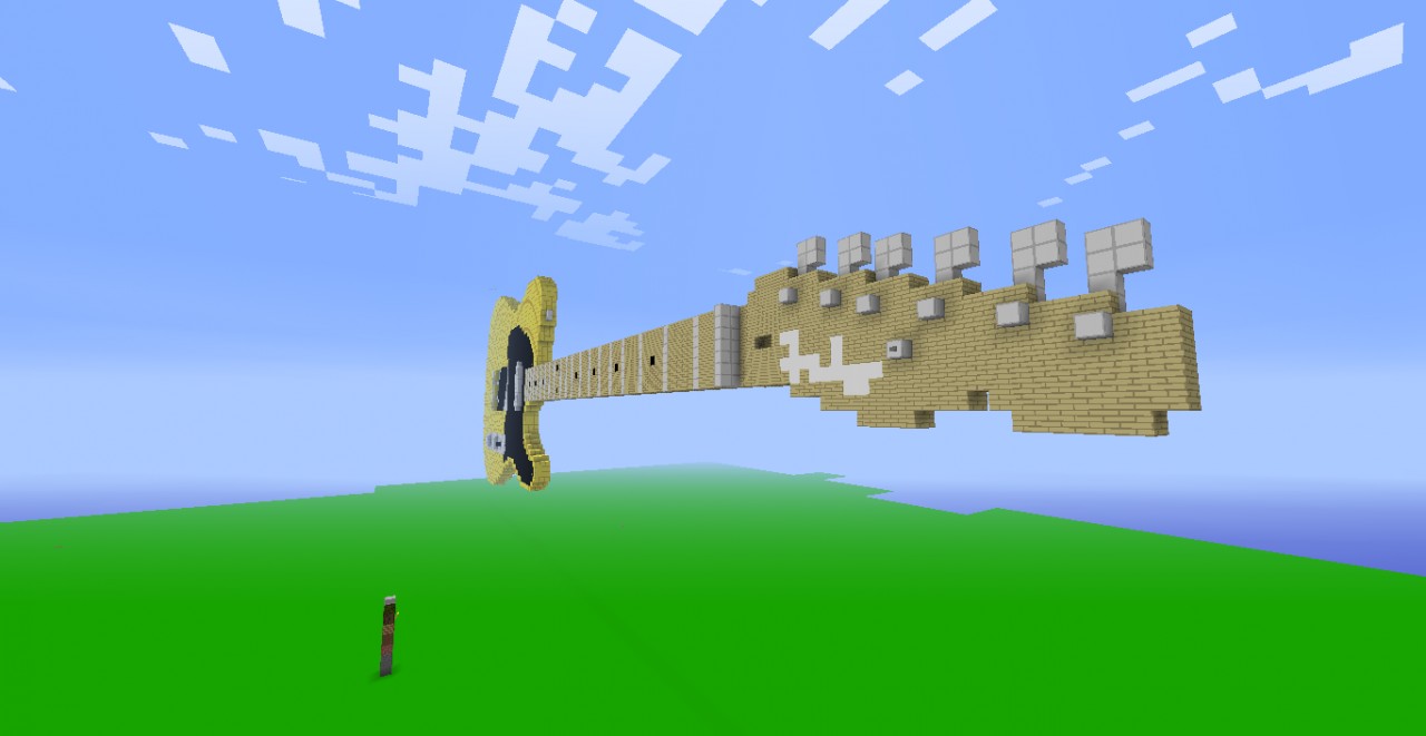 3D Pixel Art Fender Telecaster Guitar Minecraft Map