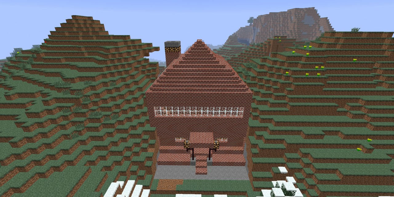 Huge brick safe house with emergency lockdown Minecraft Map