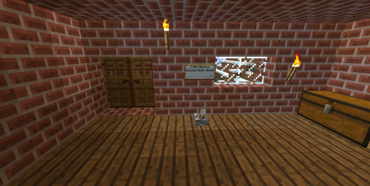 Huge brick safe house with emergency lockdown Minecraft Map