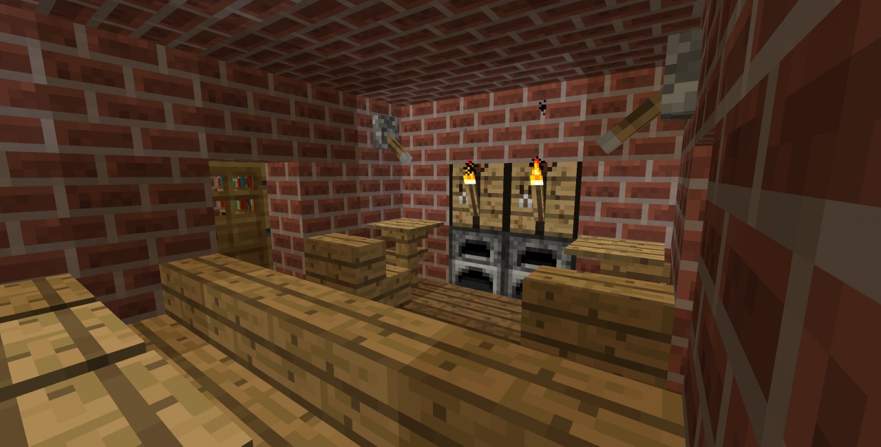 Huge brick safe house with emergency lockdown Minecraft Map