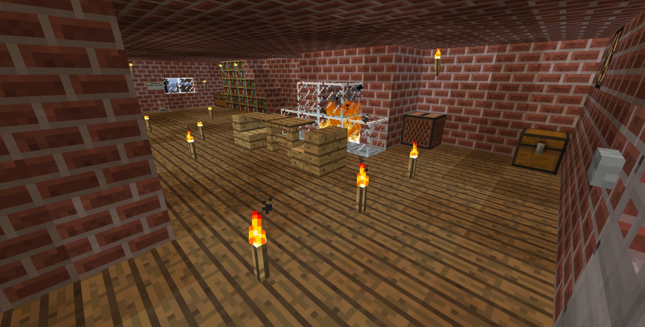 Huge brick safe house with emergency lockdown Minecraft Map