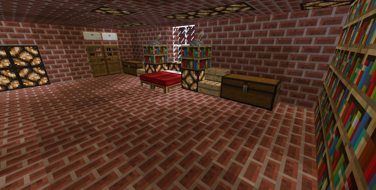 Huge brick safe house with emergency lockdown Minecraft Map