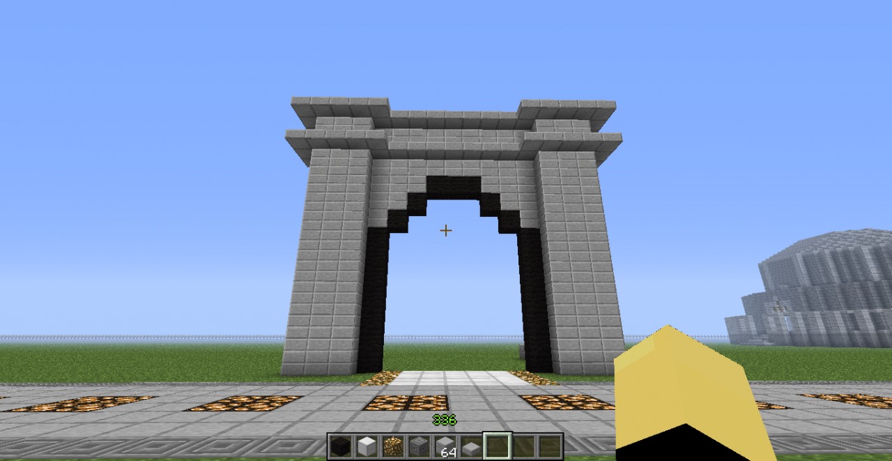 City Arches & Giant Wall w/ Flags Minecraft Map