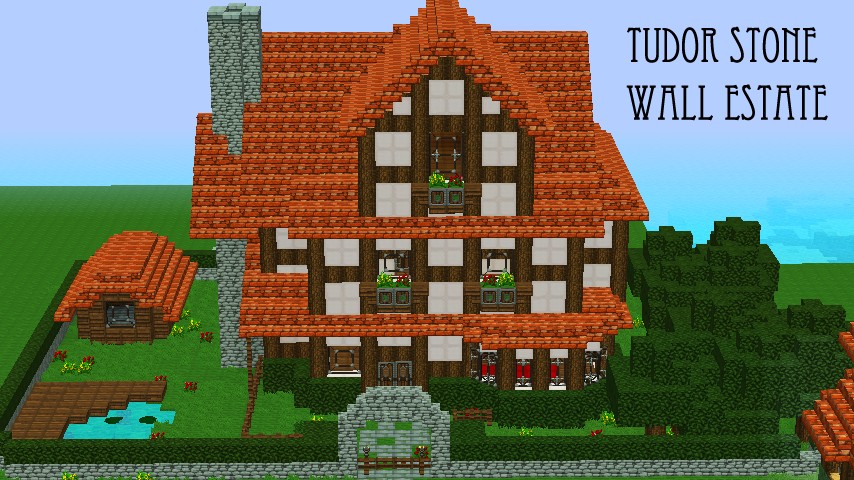 Tudor stone wall estate Minecraft Map