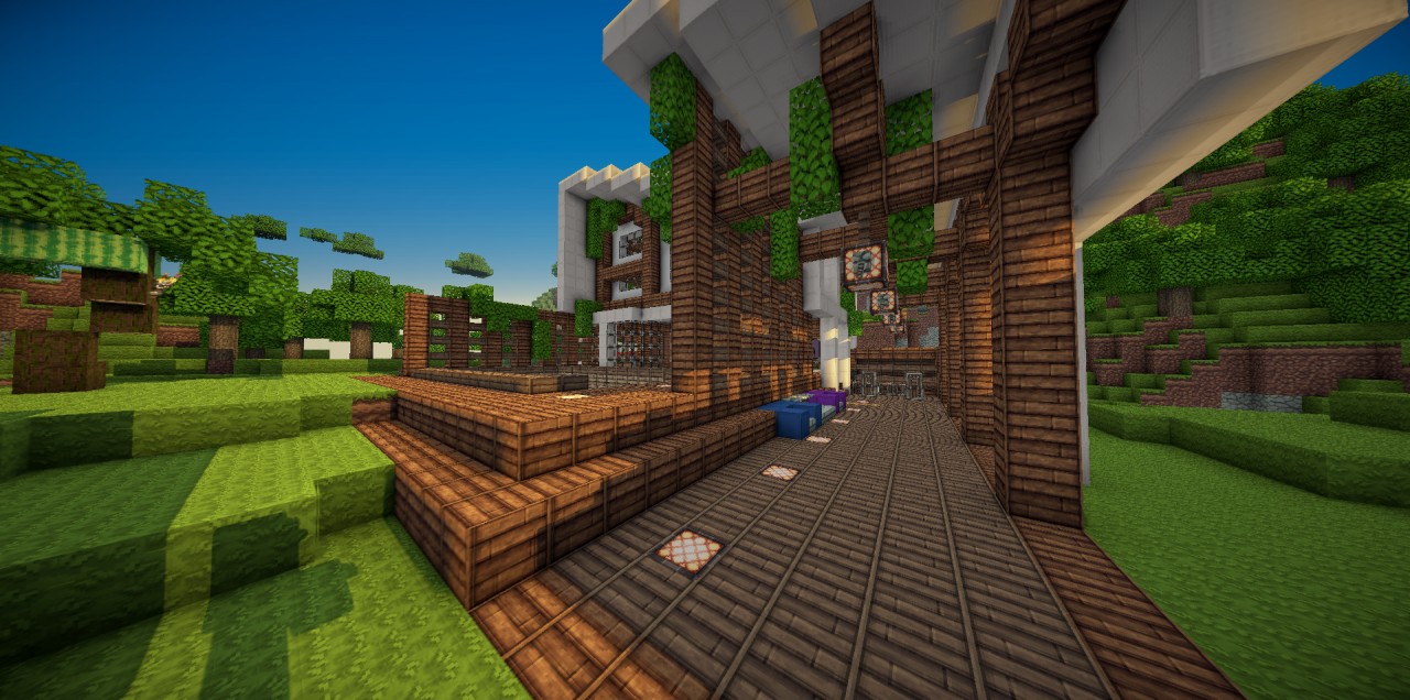 Slanted Modern House (Downloads Available) Minecraft Map