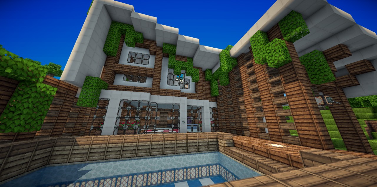 Slanted Modern House (Downloads Available) Minecraft Map