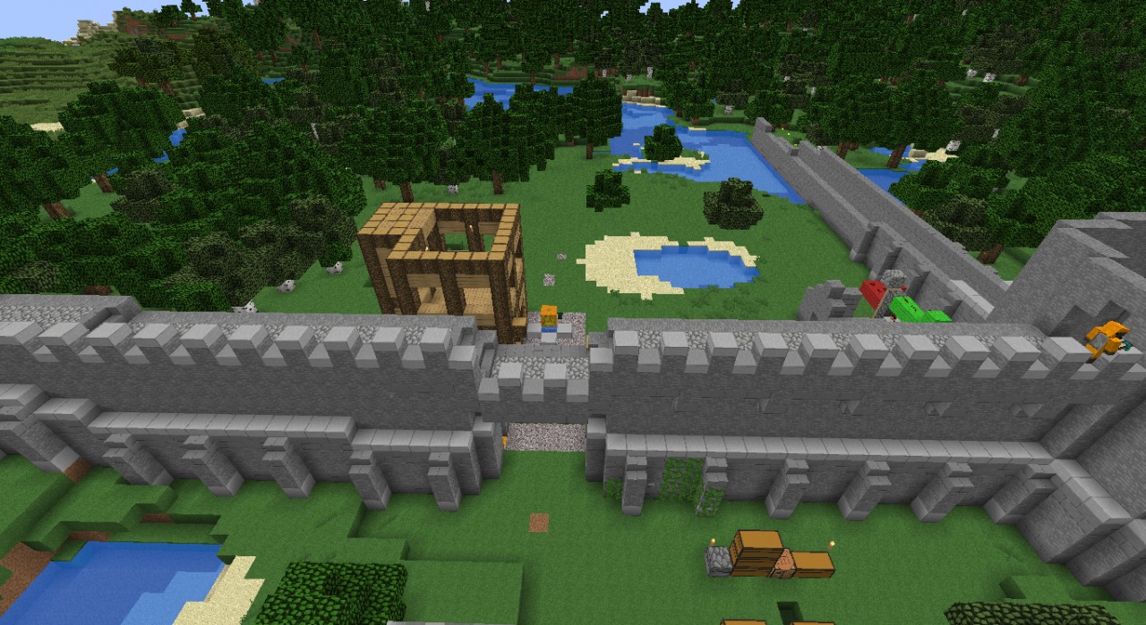 huge town whit walls Minecraft Map