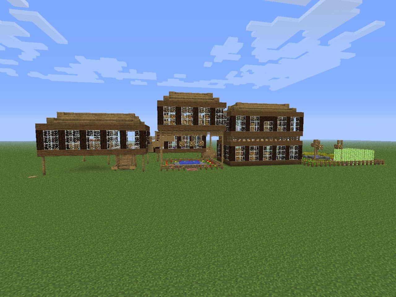 Suspended Wooden Mansion (with working celing lights) Minecraft Map