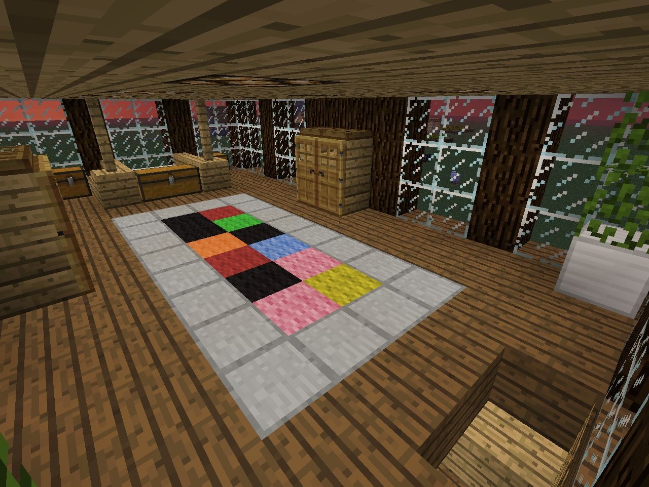 Suspended Wooden Mansion (with working celing lights) Minecraft Map
