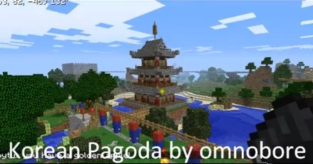 Korean Pagoda, bamboo and small bridges Minecraft Project