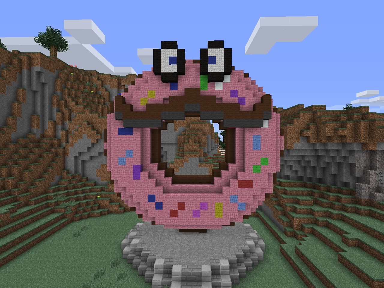 A big donut man + epic landscape Minecraft Map