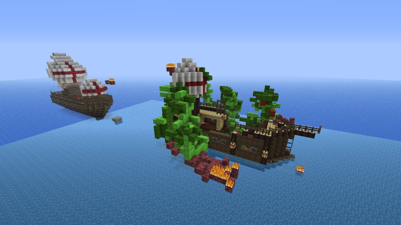 ship under attack Minecraft Map