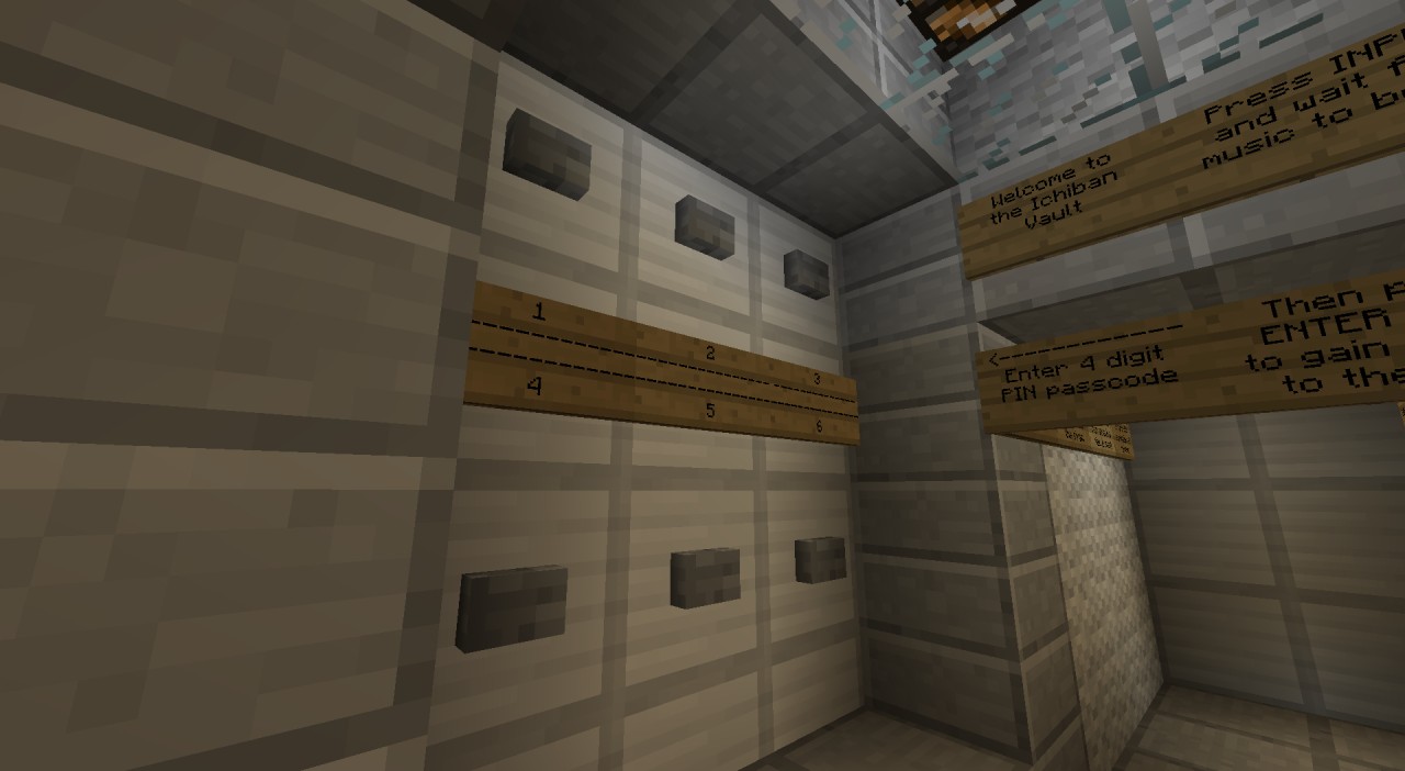Bank Vault with multiple PIN Codes and private storage Minecraft Map