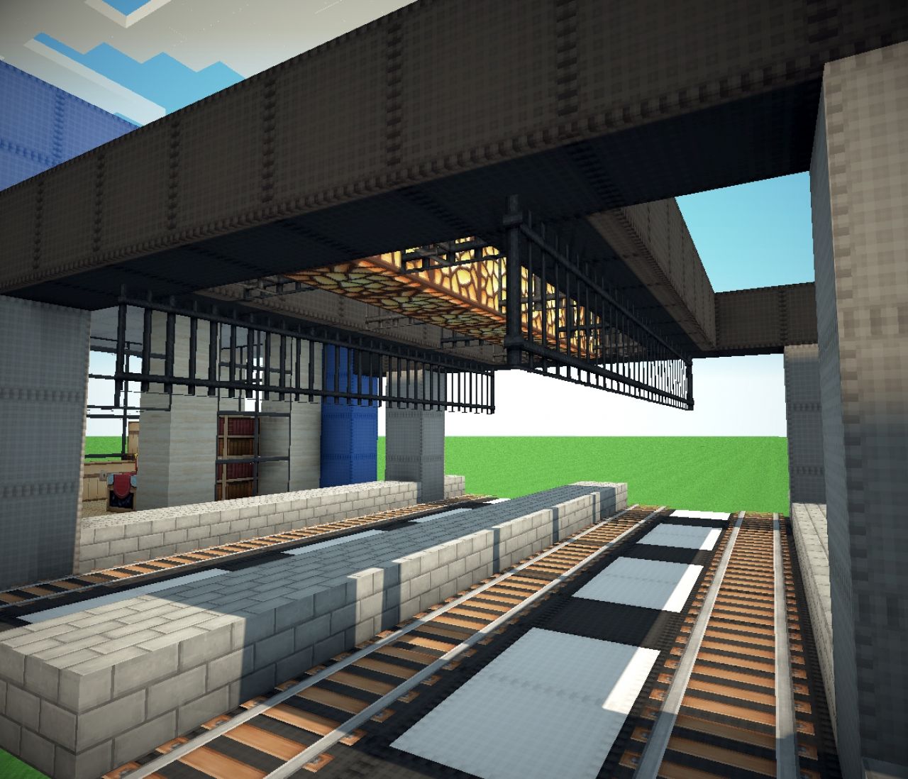 Modern house path with Tram rail and city road! :) Minecraft Map
