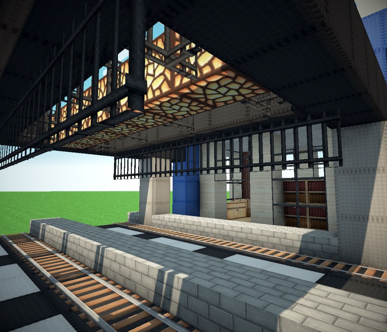 Modern house path with Tram rail and city road! :) Minecraft Map