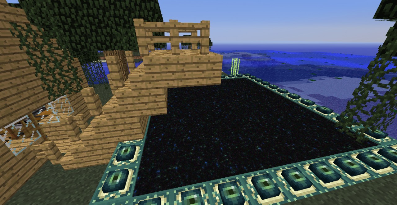 the cottage and the ender swiming pool Minecraft Map