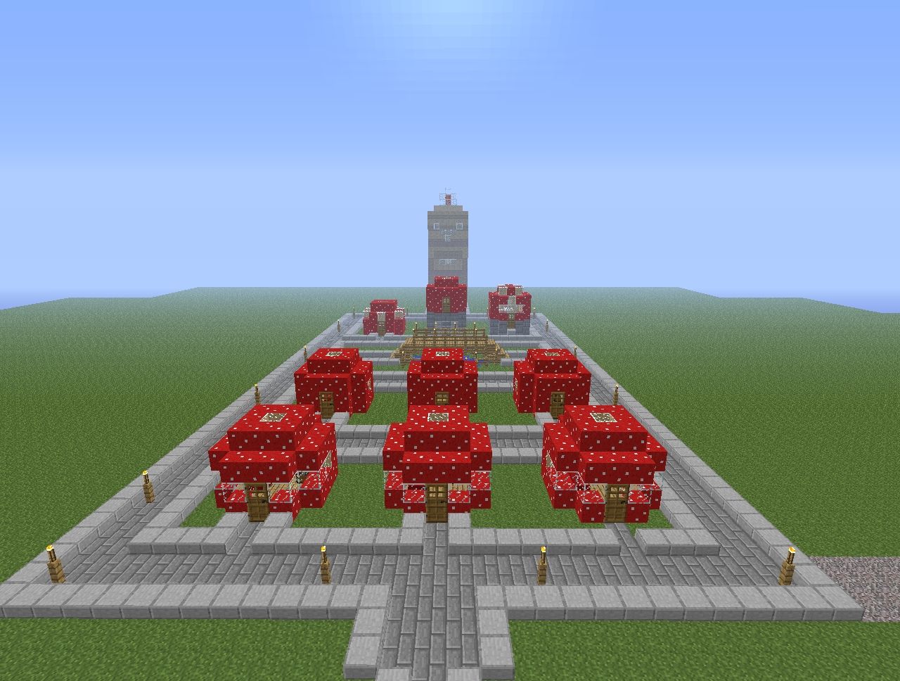 Pixel Art and a Smurf Village (sorry for NPC Village parts) Minecraft Map